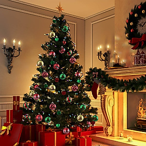 Christmas Balls,Christmas Tree Decorations Ornaments Set,44pcs Shatterproof Plastic Decorative Hanging Ball for Xmas Party Holiday Wedding (Red and Gold)