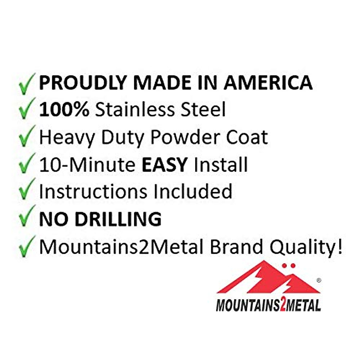 Mountains2Metal Bullet Holes Powder Coated Black Stainless Steel Bumper Grille Insert Compatible with 2009-2014 Ford F-150 M2M #100-310-1