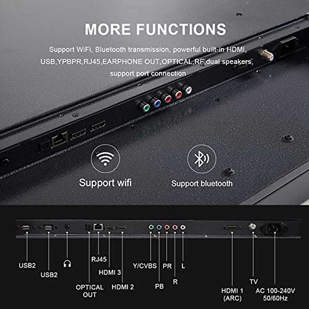 SYLVOX 75 inches Full Sun Outdoor TV Smart Waterproof TV 4K Ultra High-Resolution 2000nits,7x16(H) Support Bluetooth Wi-Fi Suitable for Partial Sun or Strong Light Area(Pool Series) (OT75A1KAGE)