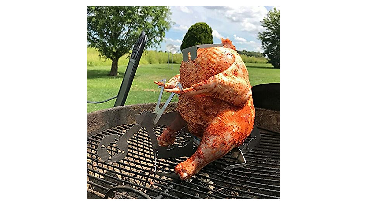RvSky Portable Stainless Steel Chicken Stand for Perfect BBQ & Roasting