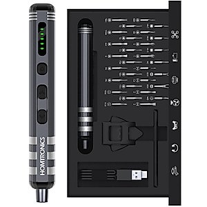 Homtronic Mini Electric Screwdriver Set, 37 in 1 Small Electric Screwdriver Kit Supporting Overload Protection, Precision Electric Screwdriver Cordless Repair Tool for Phone Camera Laptop Watch