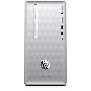 HP Pavilion Desktop Computer, Intel Core i3-8100, 8GB RAM, 1TB hard drive, Windows 10 (590-p0030, Silver)