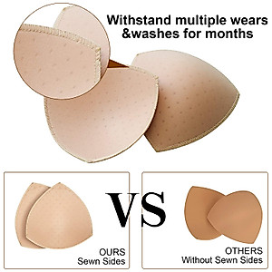 TopBine Bra Pads Inserts Triangle Sports Bra Replacement Pads Sew in Bra Cups Bra Push up for Dress Swimsuit (3 Color)