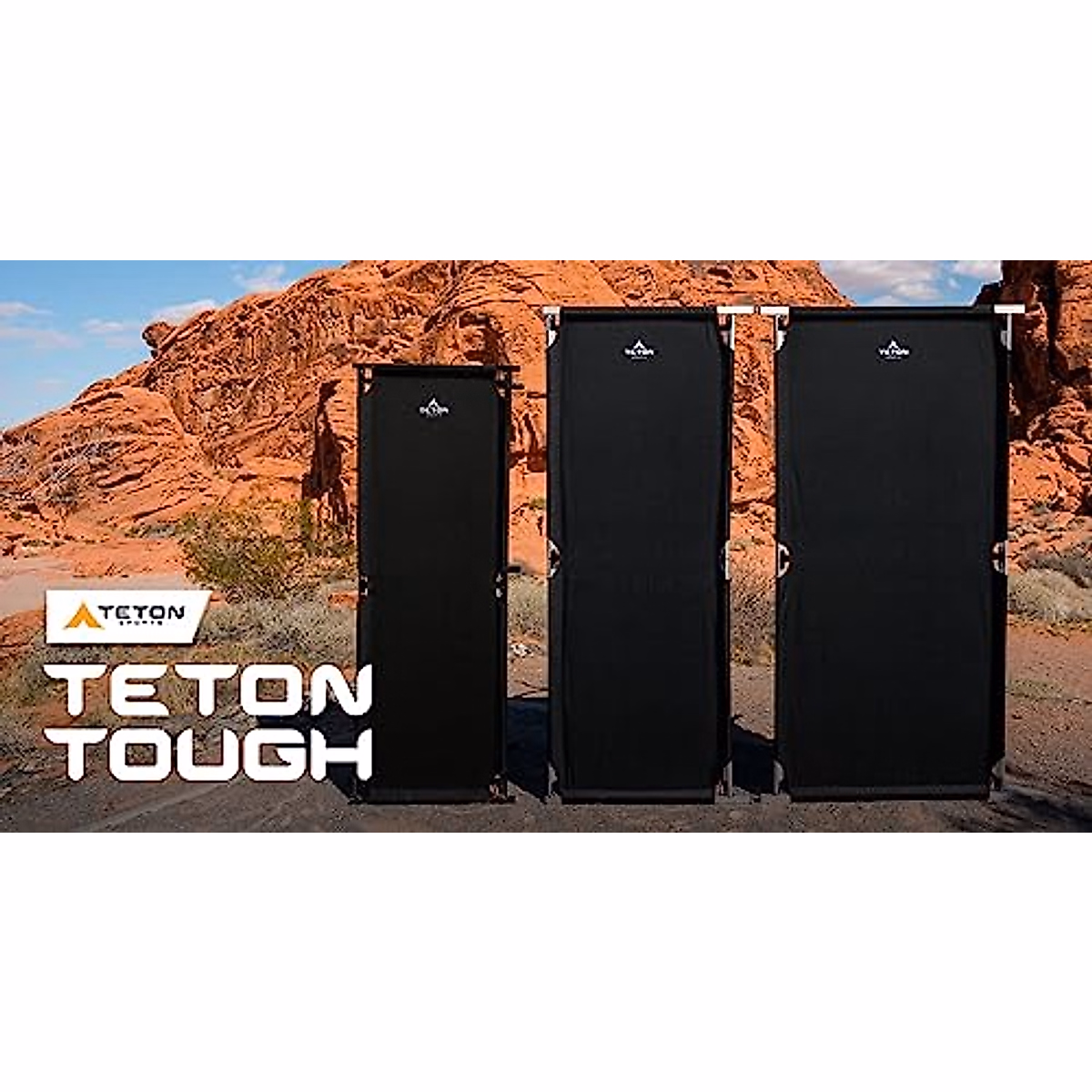 TETON Sports Camping Cot with Patented Pivot Arm - Folding Camping Cot for Car & Tent Camping - Durable Canvas Sleeping Cot - Portable Camping Accessory - 86" x 45" - Outfitter XXL,Black