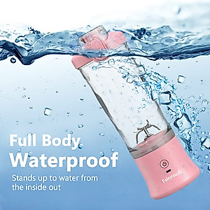 Fsinnsuzi Portable Blender, Personal Size Blender for Shakes and Smoothies with 6 Blades, 20 Oz Mini Blender Cup with Travel Lid and USB Rechargeable for Office, Gym, Kitchen (Pink)