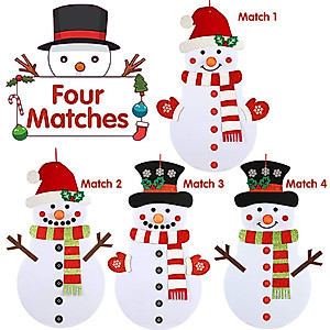 OurWarm Felt Snowman for Kids Wall, 3.2Ft Double-Sided DIY Felt Christmas Snowman Set with 35 Glitter Detachable Ornaments Xmas Gift for Toddlers Kids Christmas Home Door Wall Hanging Decorations