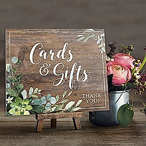 Greenery Cards And Gifts Sign / 9" x 8" Rustic Wedding Sign/Lush Greenery Table Top Sign/Made In The USA