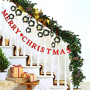 Artflower 12 Pcs Christmas Candle Rings Wreath Mini Christmas Wreath with Red Artificial Berry Christmas Pine Wreath Candle Holder Rings for Christmas Holiday Table Decorations (3 inch)