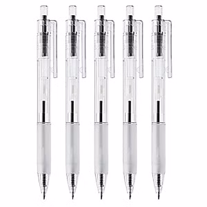Muji Polycarbonate Clear Ball Point Gel Pen Black 0.7mm 5pcs Made in Japan