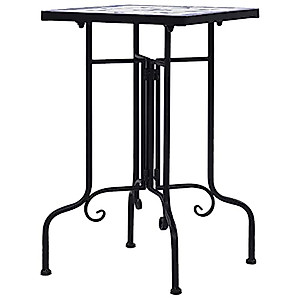 ZQQLVOO Mosaic Side Table,Plant Stand,Plant Rack,Plant Display Stand,Multi-Purpose Plant Stand,Flower Stands,For Backyard,Garden, Balcony,Terrace,Blue and White Ceramic