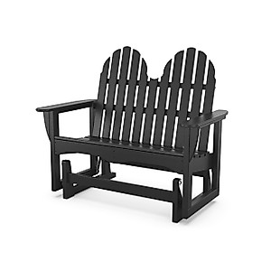 POLYWOOD Adirondack 48-Inch Glider, Black