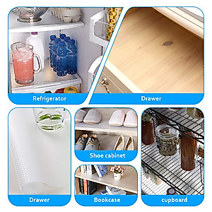 amorus Shelf Liner Draw Liner Cabinet Liner, 3 Rolls Non Adhesive Liners for Drawers Shelves Kitchen Cabinets Dresser, 17.7 x 59 inches - Clear