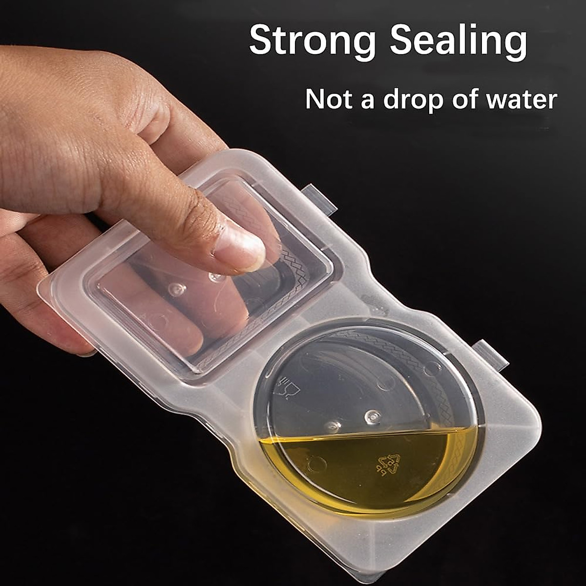 10/20/30 Pcs Double Compartment Condiment Container Disposable 2 Compartment Snack Containers Condiment Containers with Lids Reusable Snack Container for to-go Sauce Sampling Travel Snack (30Pcs)