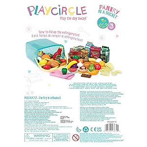 Battat- Play Circle- Play Food – Kitchen Toys – Grocery Store- Pretend Play- Pantry In A Bucket- 3 years + (79 Pcs)