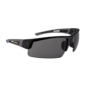 DEWALT Unisex DPG100 Half Frame Comfort Fit Protective Eyewear Black Frame Smoke Lens