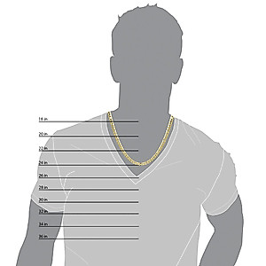 IcedTime Solid 10K Yellow Gold Italy Cuban Curb Link Chain Necklace 8mm Wide 24" Long with Lobster Clasp