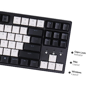 Keychron C1 87 Key TKL Wired Mechanical Keyboard for Mac Windows, 80% Layout Gateron Brown Switch White LED Backlit Double-Shot ABS Keycaps, USB-C Gaming Keyboard for Gamer/Typists/Office