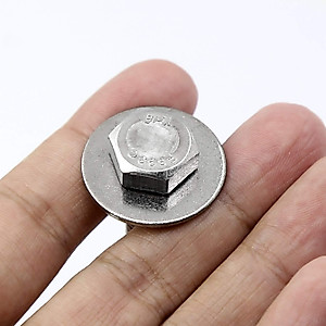 (6 Sets) 3/8-16x1-3/4" Stainless Steel Hex Head Screws Bolts, Nuts, Flat & Lock Washers Kits, 304 Stainless Steel 18-8, Fully Machine Thread, Flat Washers Diameter 1.02"