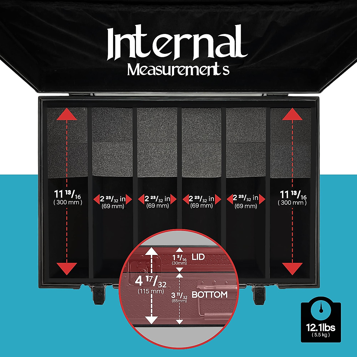 Game Card Storage Case (KingMega Edition) | Compatible with Magic The Gathering, MTG, Cards Against Humanity, All Standard TGC Trading Card Games | Includes 8 Dividers | Fits 5400+ Unsleeved Cards