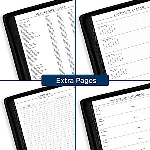 AT-A-GLANCE 2024 Weekly & Monthly Appointment Book, 8 1/4" x 11", Large, with Zipper, Executive, Black (70NX810524)