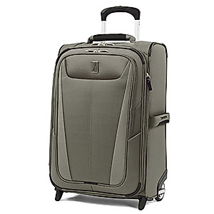 Travelpro Maxlite 5 Softside 2pc Set Expandable Carry On Upright 2 Wheel Luggage/Soft Underseat Tote, Lightweight Suitcase, Men and Women, Slate Green