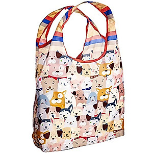 O-WITZ Reusable Shopping Bag, Ripstop, Folds Into Pouch, Dog