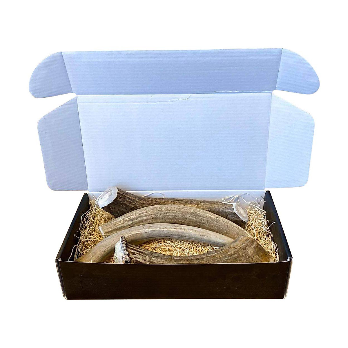 The Antler Box Premium Deer Antler Dog Chews (1 lb Bulk Pack) (Large (3 to 4 Antlers/lb))