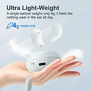 qukam Mini Wireless Earbuds for Kids,Bluetooth Headphones for Small Ears Women Man Adults,25hrs Playtime Built in Mic Earphones Premium Deep Bass in Ear Headset for School Sport Gym