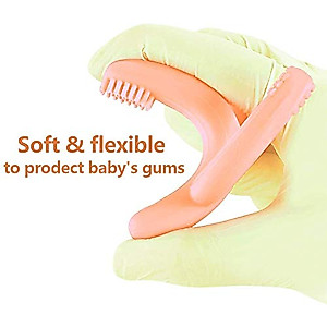 Cactus Teether, Baby Teething Toys for Babies 0-6 Months 6-12 Months, Self-Soothing Pain Relief Soft Baby Toothbrush for Babies, Toddlers, Infants, Boy and Girl, Natural Organic BPA Free(Peachy)