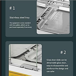 MBCEYLSTUB 2-Tier Countertop Food Warmer Commercial 3D Heating Pizza Pastry Warmer with Temperature Knob Display Kitchen Appliances