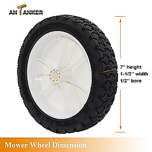 Antanker Replacement 72-107 Hand Trucks Wheel Lawnmower Grill Wheel 9611 Replace for Oregon 72-107 7-inch 2 Pack