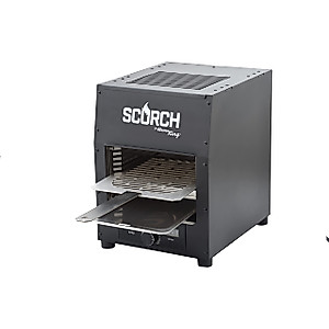 Flame King Scorch Smokeless Infrared Electric Broiler for Indoor Use, Fits on Kitchen Counter, Insulated, Comes with Broiler Tray Black