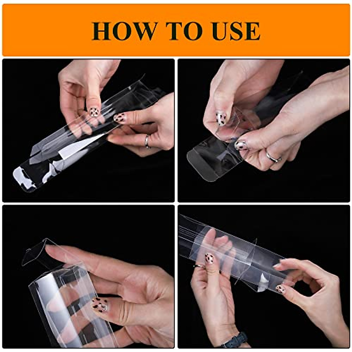 DEAYOU 50 PCS Clear Favor Boxes, Small Transparent Candy Gift Box, Plastic Rectangle Chocolate Packaging Box with Insert for Cookies, Treat, Macaron, Wedding, Party, Gift Wrapping, 6.2" x 1.4" x 1.3"