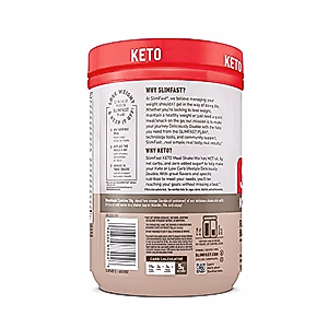 SlimFast Keto Meal Replacement Powder, Fudge Brownie Batter, Low Carb with Whey & Collagen Protein, 10 Servings (Pack of 2) (Packaging May Vary)