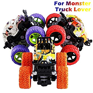 CozyBomB™ Monster Trucks Toys for Boys - Friction Powered 3-Pack Mini Push and Go Car Truck Playset Inertia Vehicle for Boys Girls Toddler Aged 3 4 5 Year Old Gifts for Kids Birthday Easter Christmas