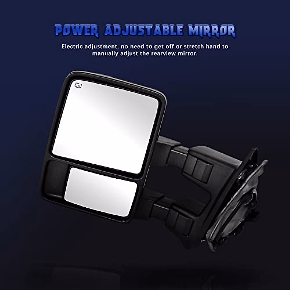 PZ Driver and Passenger Side Tow Mirrors with POWER HEATED,W/SMOKE SIGNAL,BLACK,Replacement Fit for 1999-2007 for Ford for F250 for F350 for F450 for F550 Super Duty