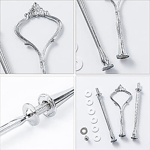 6 Sets Cake Tray Stand Handle, BetterJonny 3 Tier Cake Stand Fittings Hardware Holder for Wedding and Party Making Resin Cupcake Dessert Platter Stand