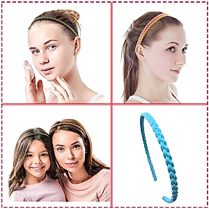 Springtime 12pcs Colorful Thin Headbands for Women 6mm Light Pigtail Skinny Hairbands for Girls Hard Teeth Headbands For Kids Teens