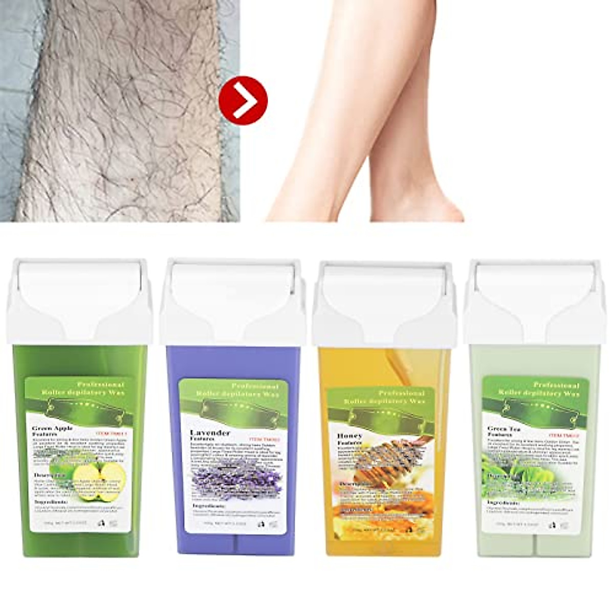 Hair Removal Wax Refill Roll-On Cartridges Warm Wax Kit Waxing Professional Or Home Uses