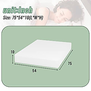 10 Inch Memory Foam Mattress Full Mattress Wave Comfort Foam Mattress CertiPUR-US Certified,Removable Soft Cover, mattresses for Bed Frame, Bunk Bed, Trundle, Daybed,White