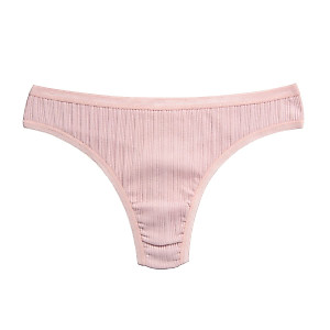 KNITLORD 6 Pack Women's Thongs Underwear Cotton Breathable Panties Hipster Bikini (L)