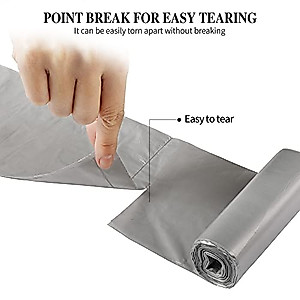 5 Rolls Small Trash Bags - 100 Counts Durable 4 Gallon Small Garbage Bags for home office kitchen Bathroom Bedroom Trash Can liners（Silver）