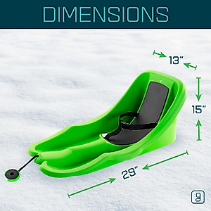 Gizmo Riders: Baby, Toddler Sled - 3-Point Safety Harness, Retractable Tow Strap, Anti-Slip Seat, Sturdy Plastic Snow Sleds for Kids and Infants, Outdoor Toys, Snow Toys, 6 Months +, Up to 55 lbs