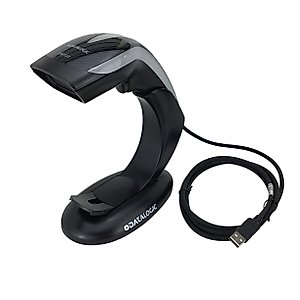 Datalogic Gryphon Heron HD3130 Handheld Corded 1D Barcode Scanner/Linear Imager, Includes Adjustable AutoSense Stand and USB Cable