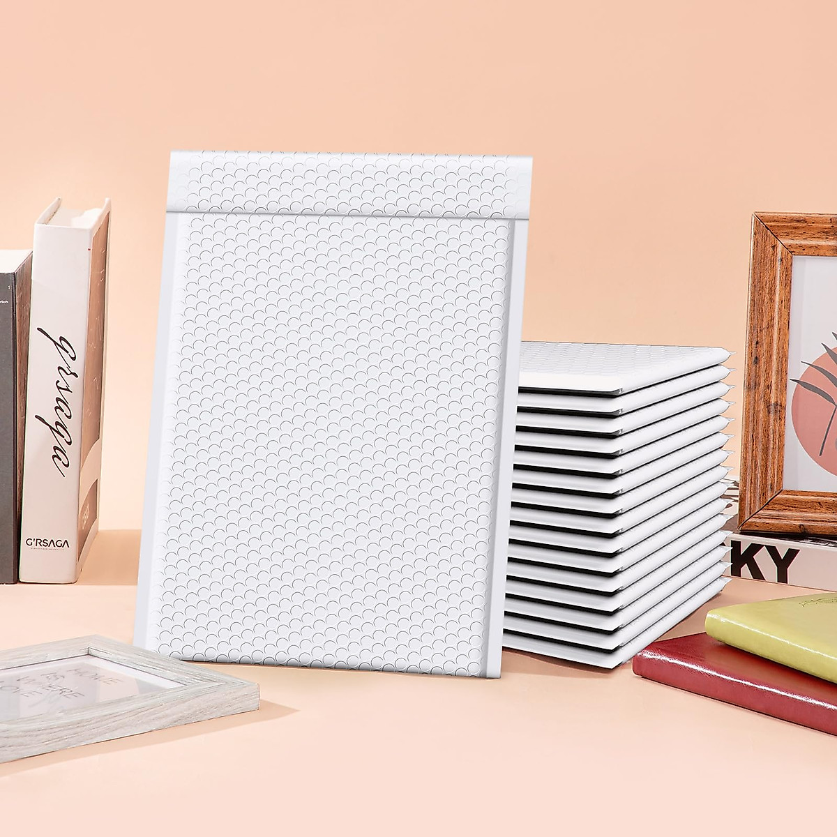 Fuxury White Bubble Mailers 10.5x16 Inch 25 Pack, Self Seal Padded Envelopes Waterproof Shipping Bags, Padded Mailers, Bubble Bags for Mailing, Packaging, Small Business, #5