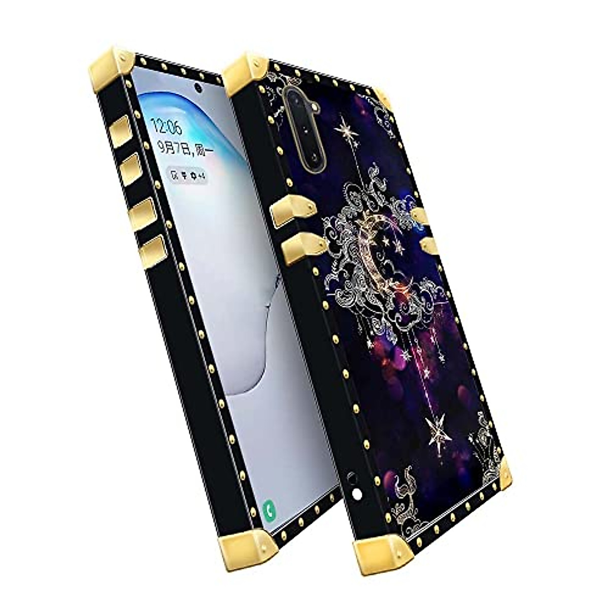 DAIZAG Case Compatible with Samsung Galaxy Note 10 Case,Mysterious Moon Full Body Soft TPU Metal Plating Corner Shockproof Protection Bumper Back Case for Samsung Galaxy Note 10