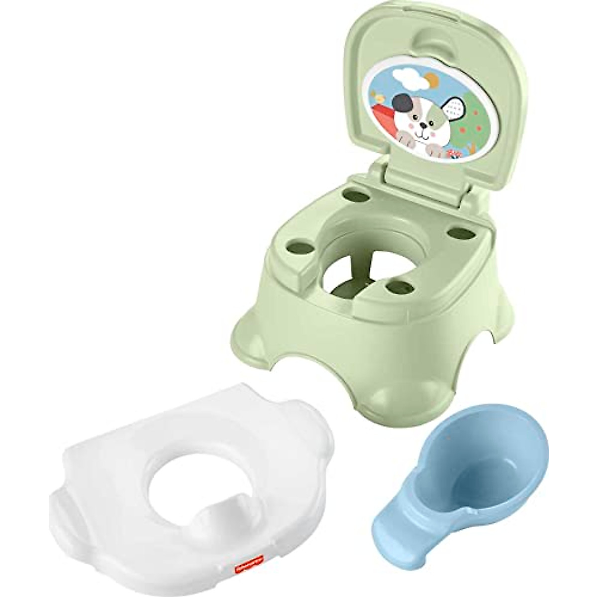 Fisher-Price Toddler Toilet 3-In-1 Puppy Perfection Potty Training Seat And Step Stool With Removable Ring