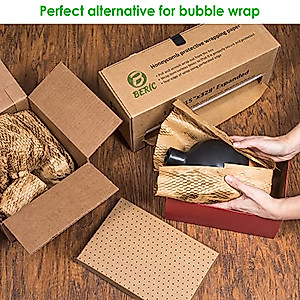 Beric Honeycomb Paper Cushioning Wrap - Packing - Shipping Supplies - Packing Paper - Boxes For Packaging - Alternative To Bubble Wrap Roll - Packing Paper For Moving - 15" X 328'