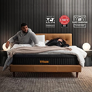 Brooklyn Bedding Titan 13" Hybrid Luxe Mattress for Plus Size Sleepers with Cooling Cover, Twin XL