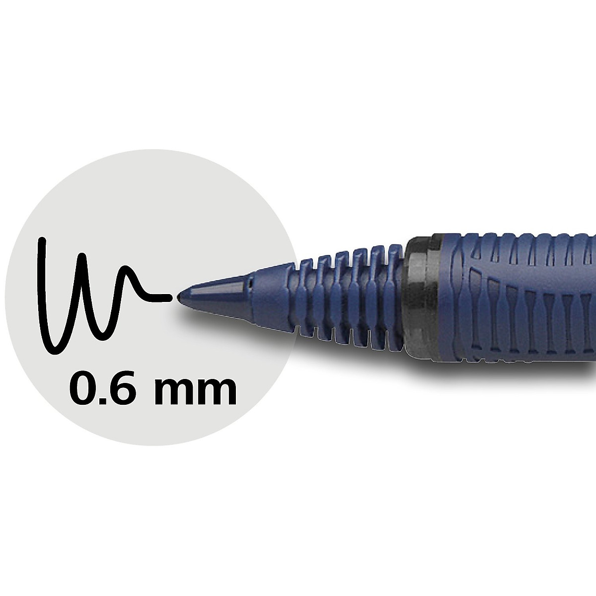 Schneider One Business Rollerball Pen, 0.6 mm Ultra-Smooth Tip, Blue Barrel, Four-Pack, One Each of: Black, Red, Blue, Green (183094)